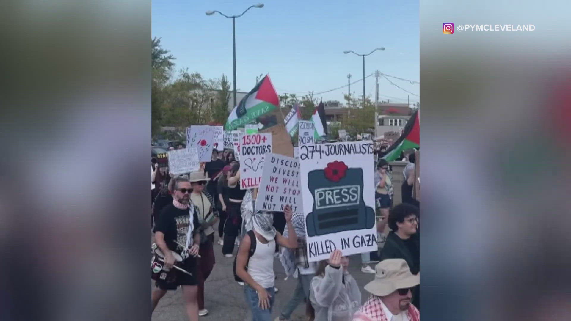Pro-Palestinian protesters rally on Cleveland's west side | wkyc.com