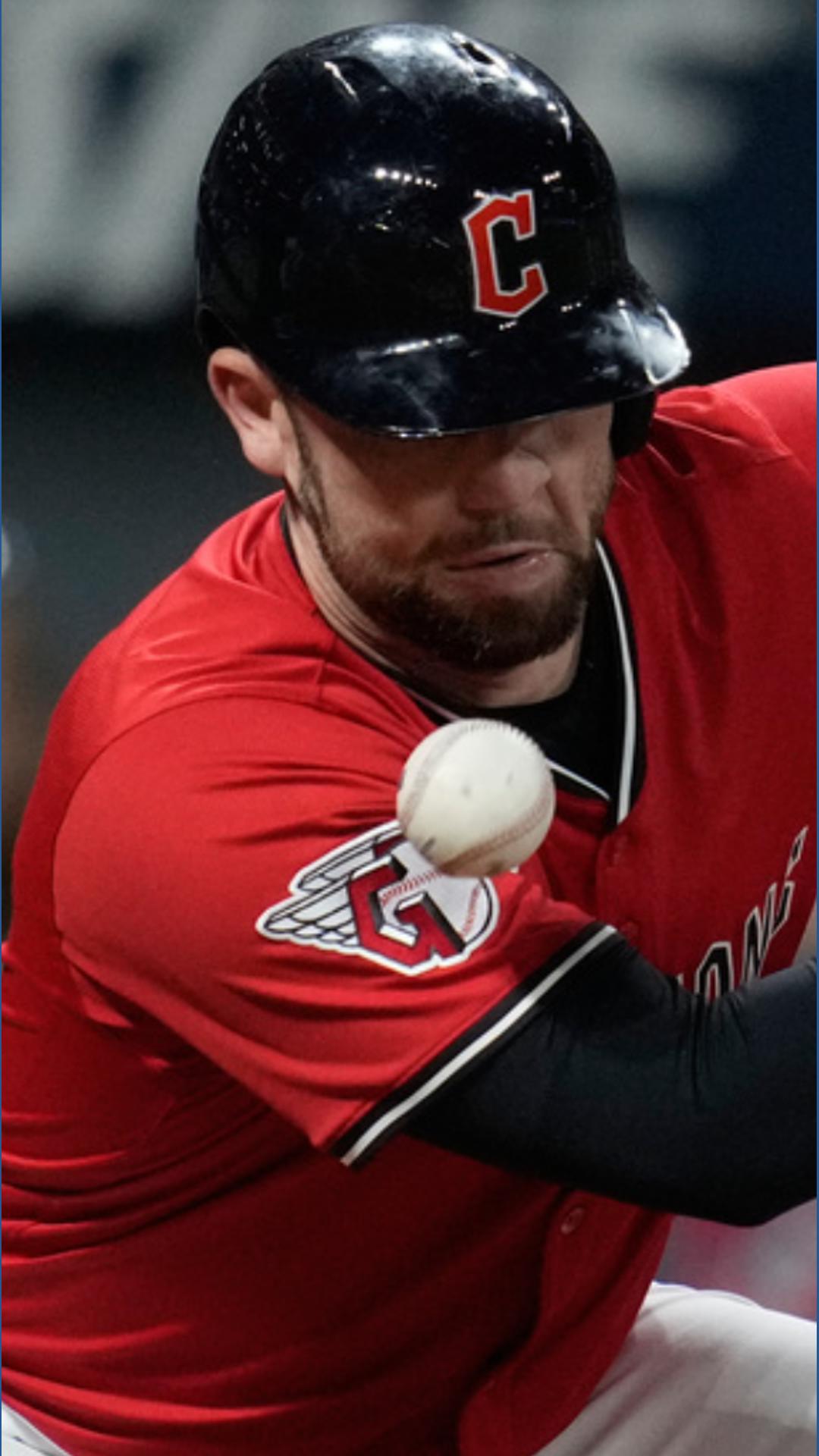 David Fry back in Cleveland Guardians clubhouse after being hit by ...