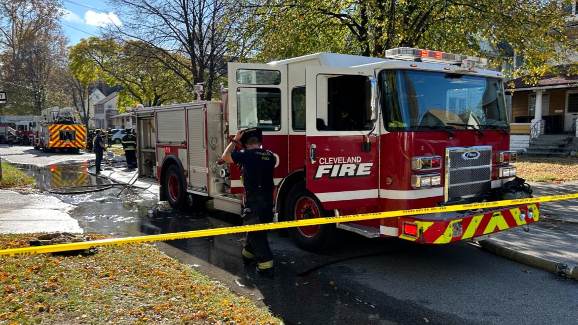 Firefighters battle blaze at home in Cleveland | wkyc.com