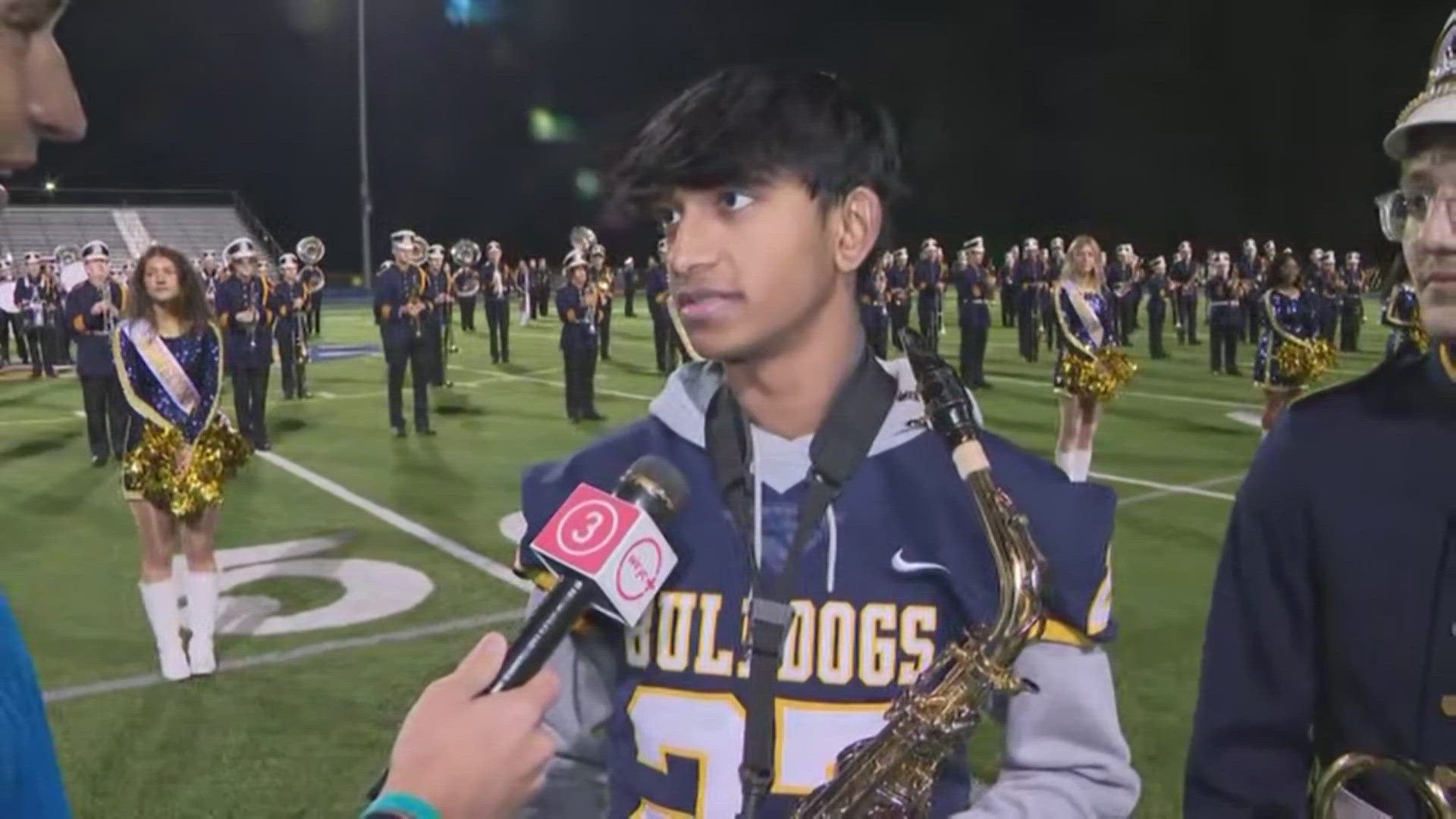 Talking with the Olmsted Falls High School marching band on WKYC for ...