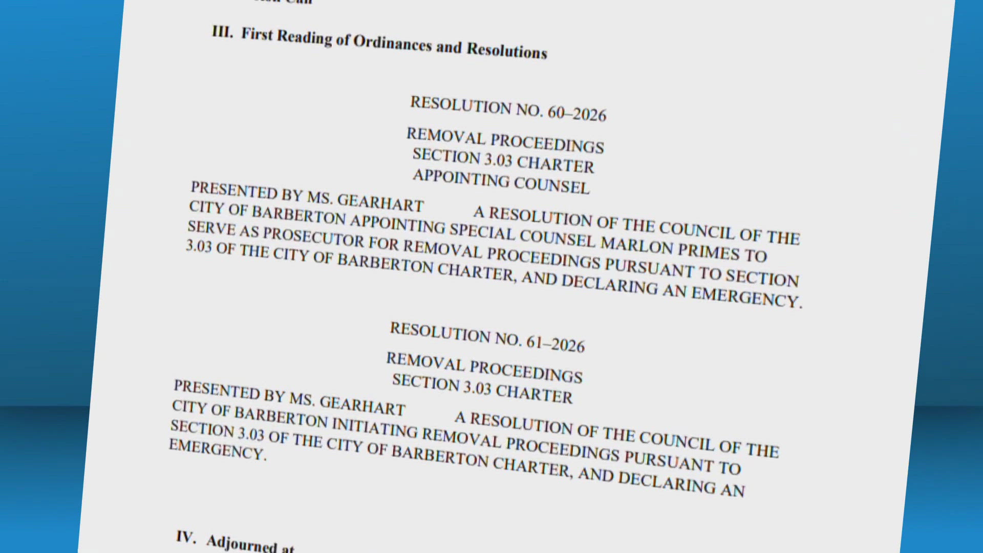 Barberton City Council advances process to remove Mayor William Judge ...