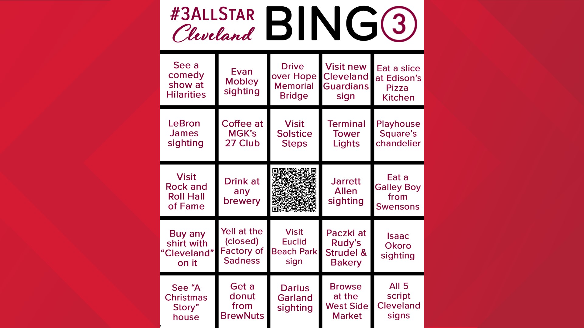 Here's your very Cleveland Bingo card for NBA All-Star Weekend | wkyc.com
