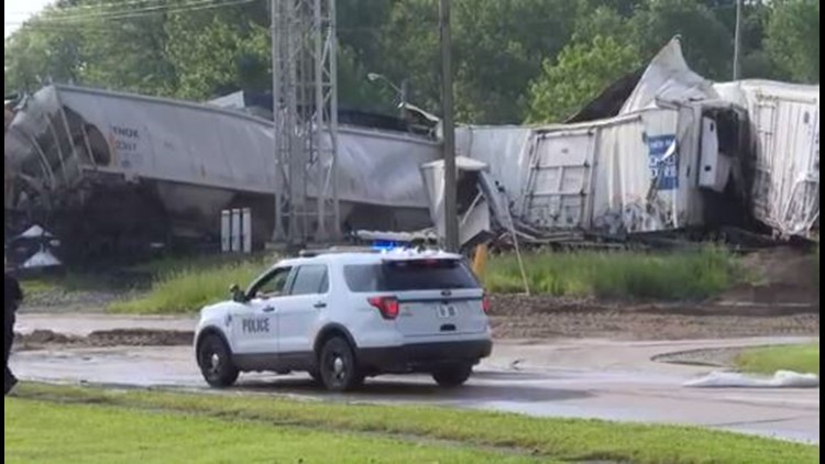 Train derailment topples 22 railcars in Wellington | wkyc.com
