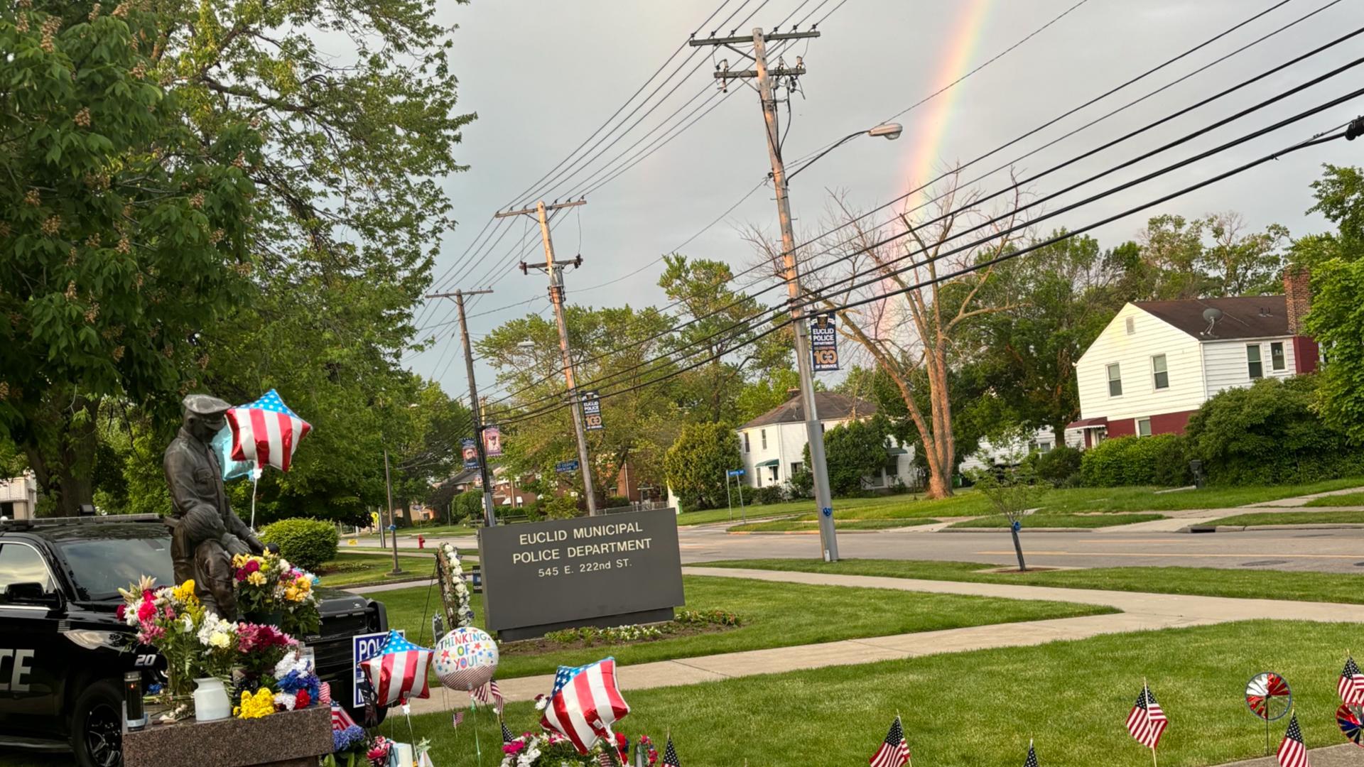 Rainbow appears at Euclid memorial for late officer Jacob Derbin | wkyc.com