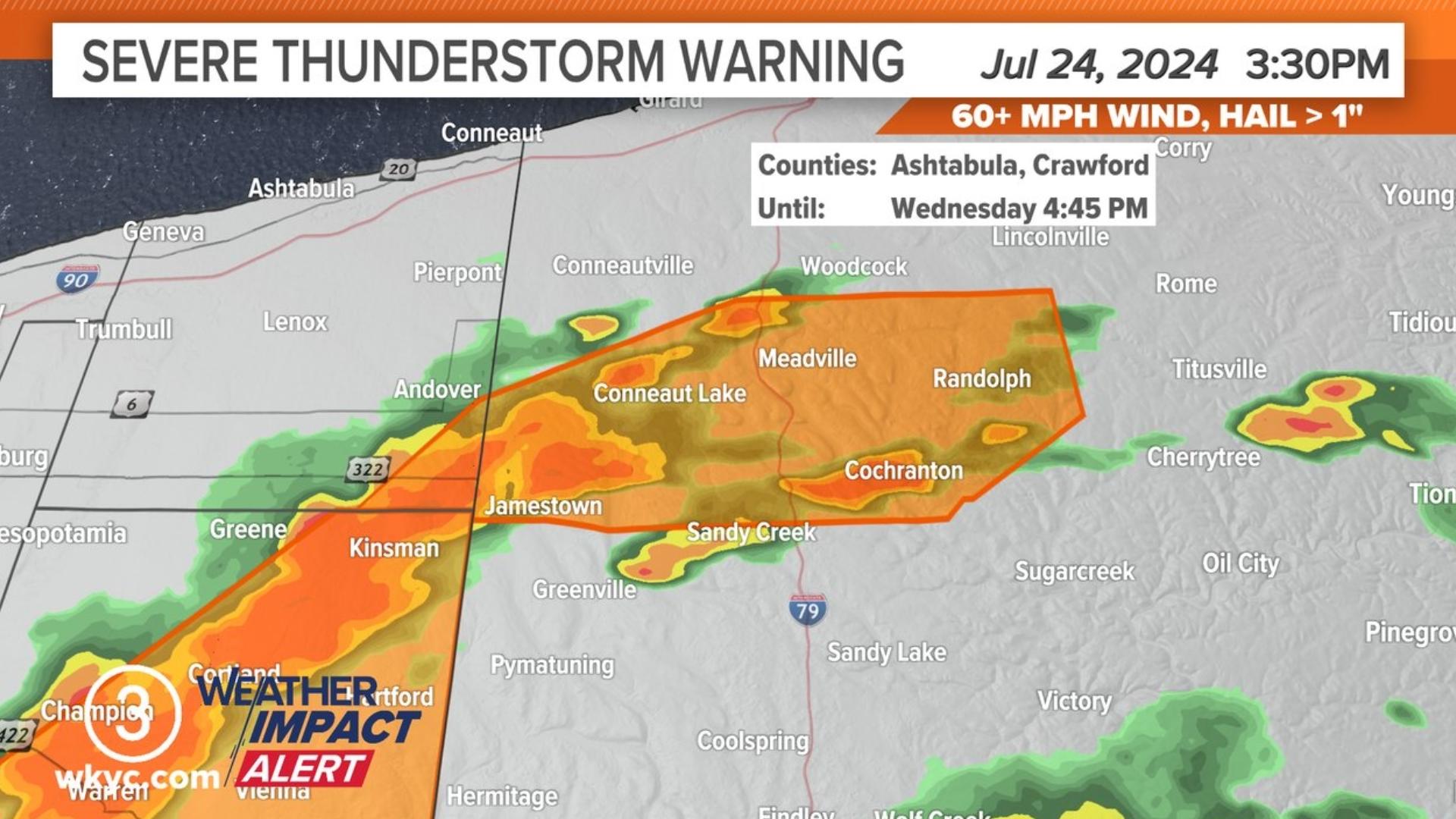 Severe T-Storm Warning for parts of Trumbull, Ashtabula counties | wkyc.com