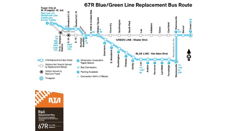 RTA buses to temporarily replace Blue/Green Line rail service | wkyc.com