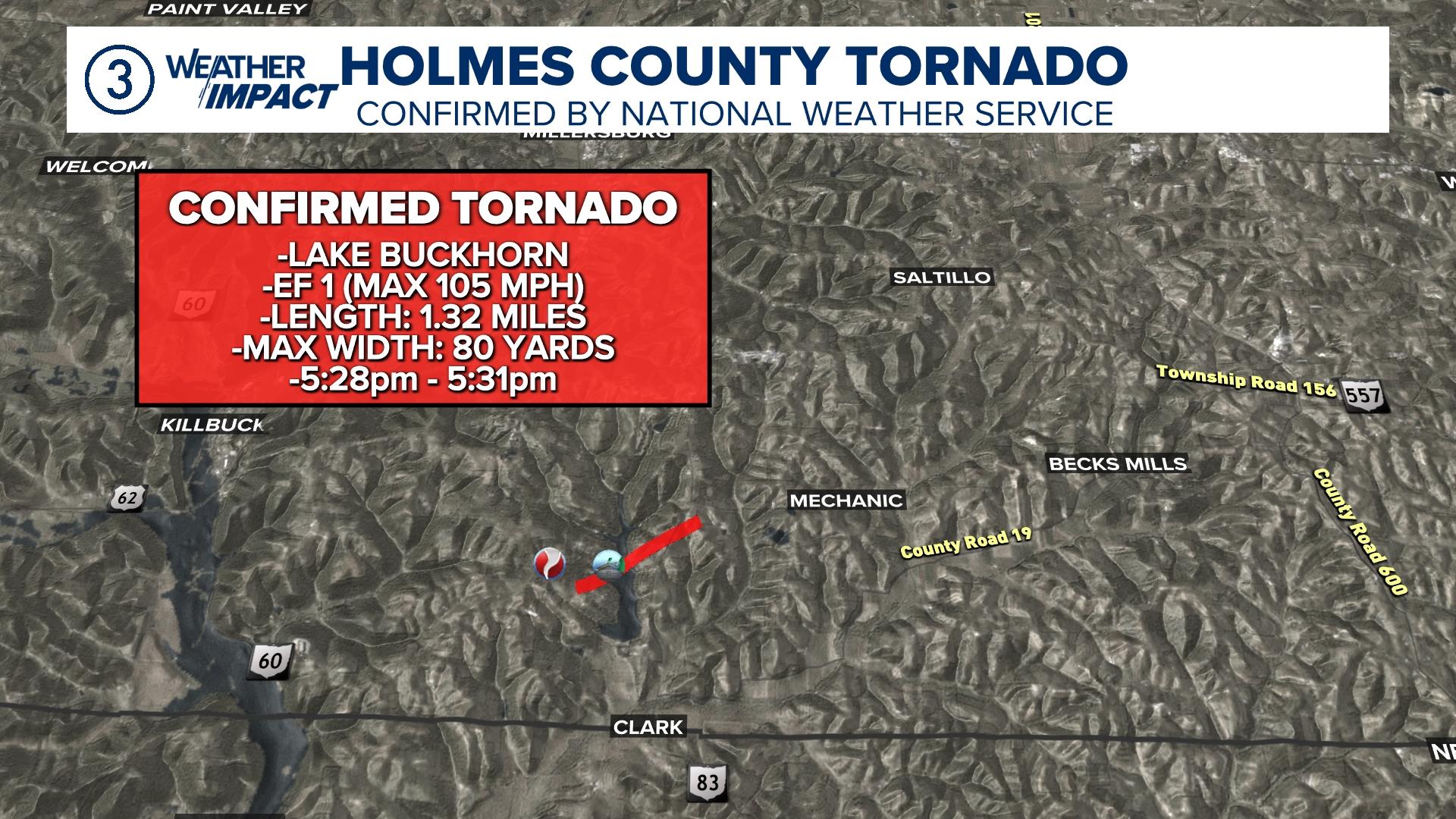 National Weather Service reports EF1 tornado impacted Holmes County ...