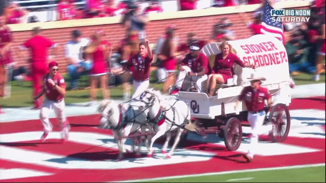 Oklahoma Sooner Schooner crashes during touchdown celebration | wkyc.com