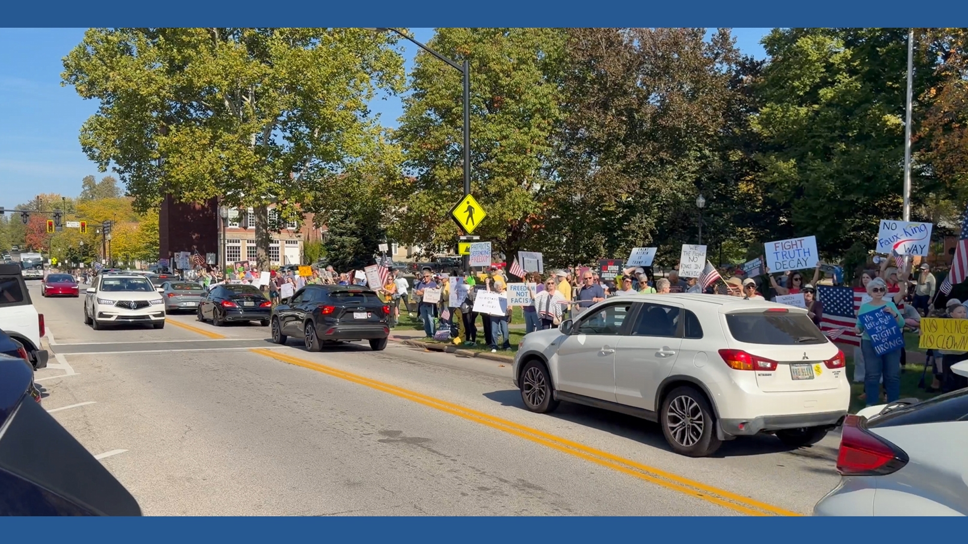 Hundreds show for No Kings Rally in Hudson, Ohio | wkyc.com