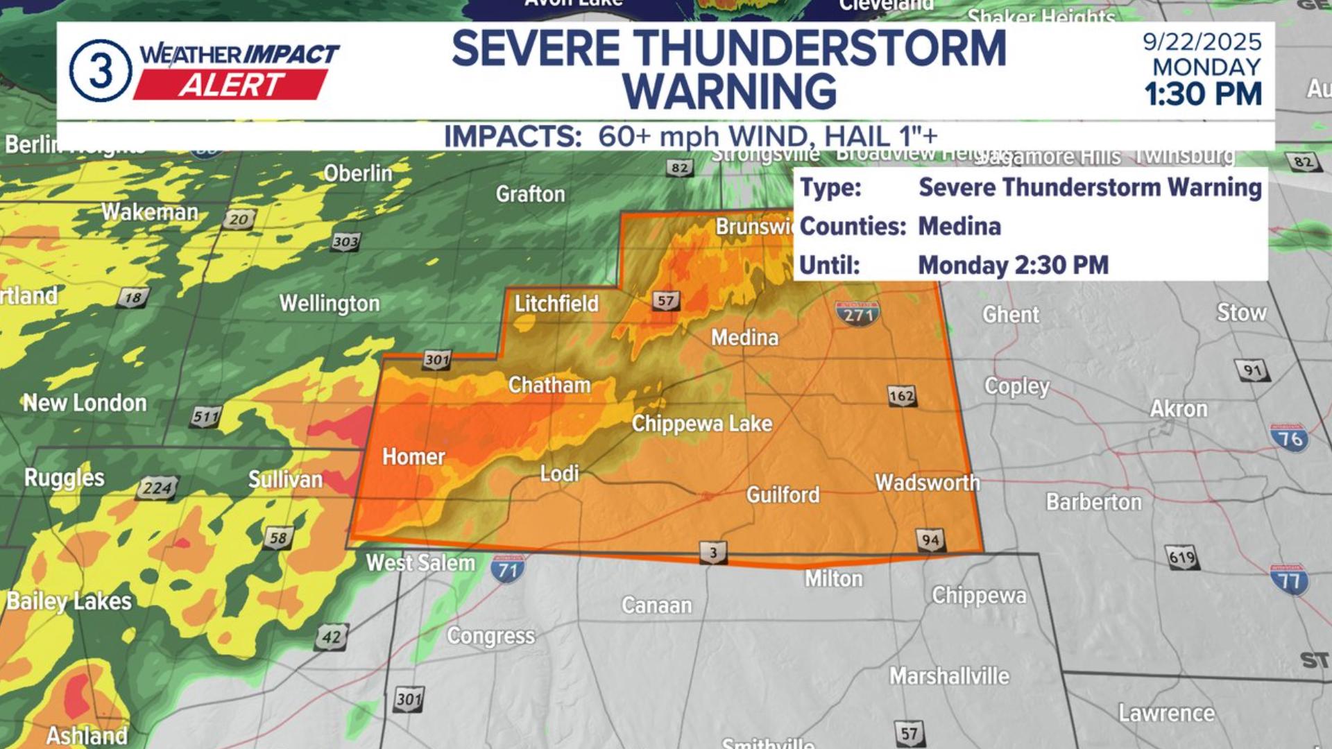 NWS cancels Severe Thunderstorm Warning for Medina County | wkyc.com