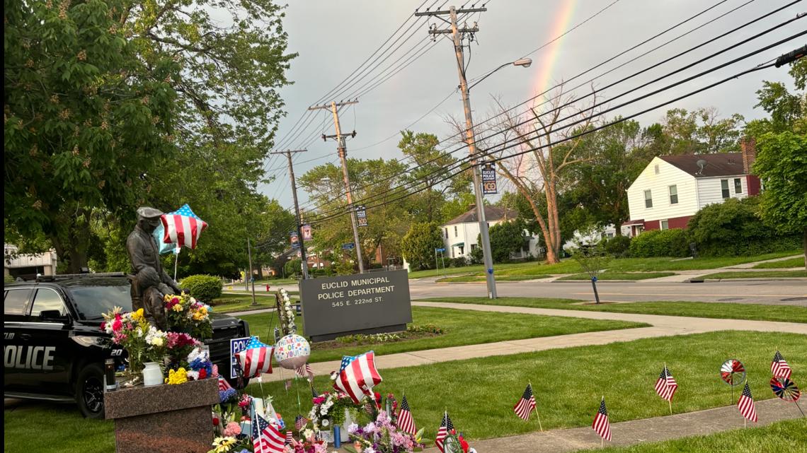 Rainbow appears at Euclid memorial for late officer Jacob Derbin | wkyc.com