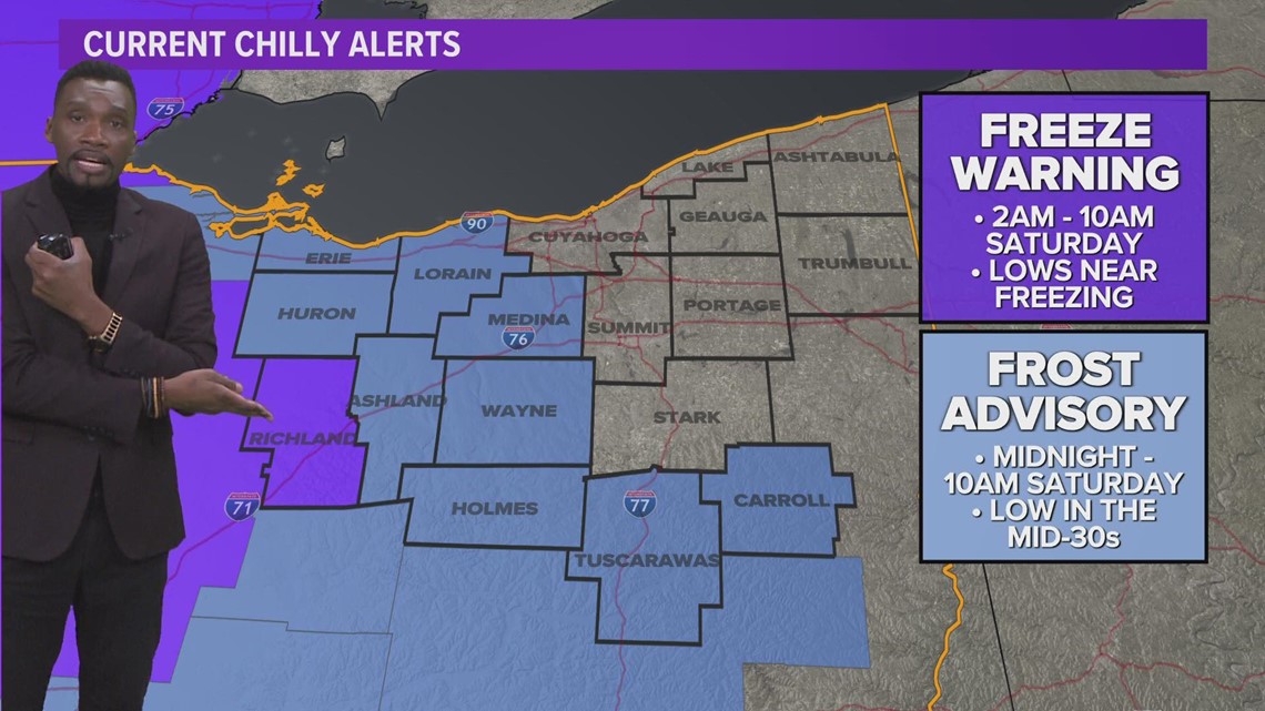Cleveland weather forecast: Freeze Watch for parts of Northeast Ohio ...
