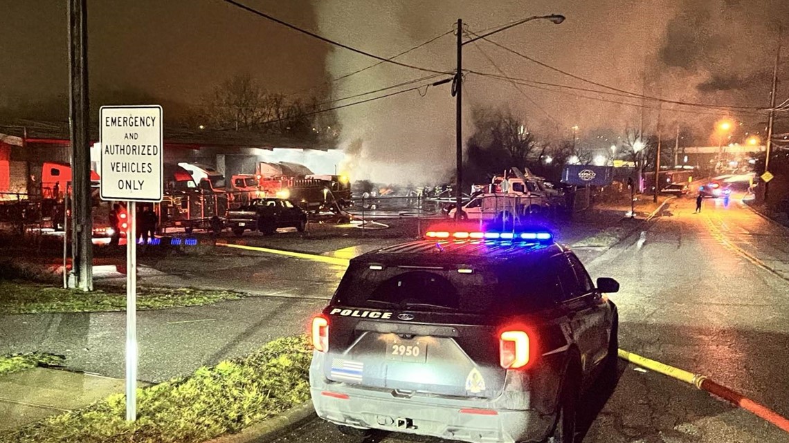 Semi trucks catch fire in Cuyahoga Heights: See video from the scene ...
