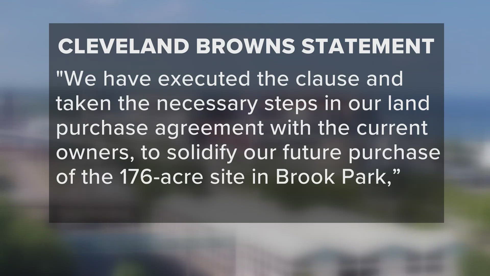 Cleveland Browns moves to buy 176 acres in Brook Park for future domed ...