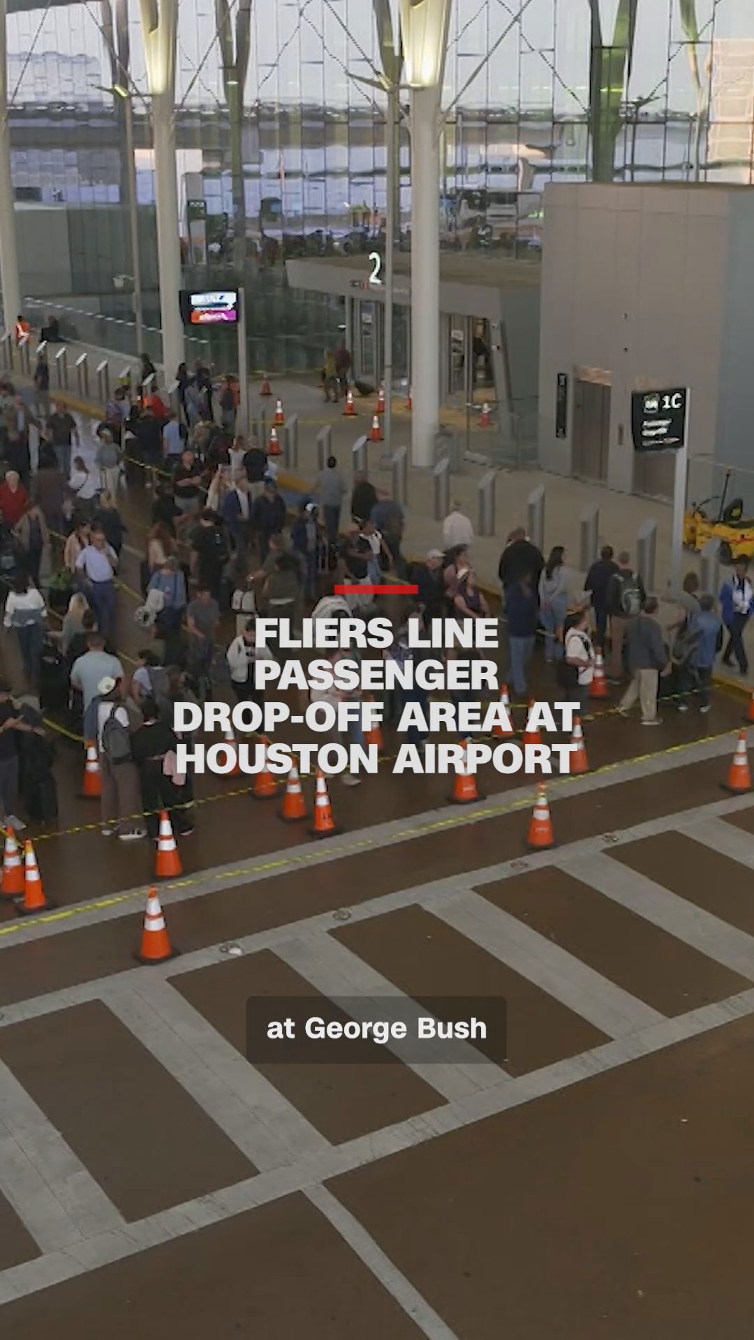 Fliers line passenger drop-off area at Houston airport | wkyc.com