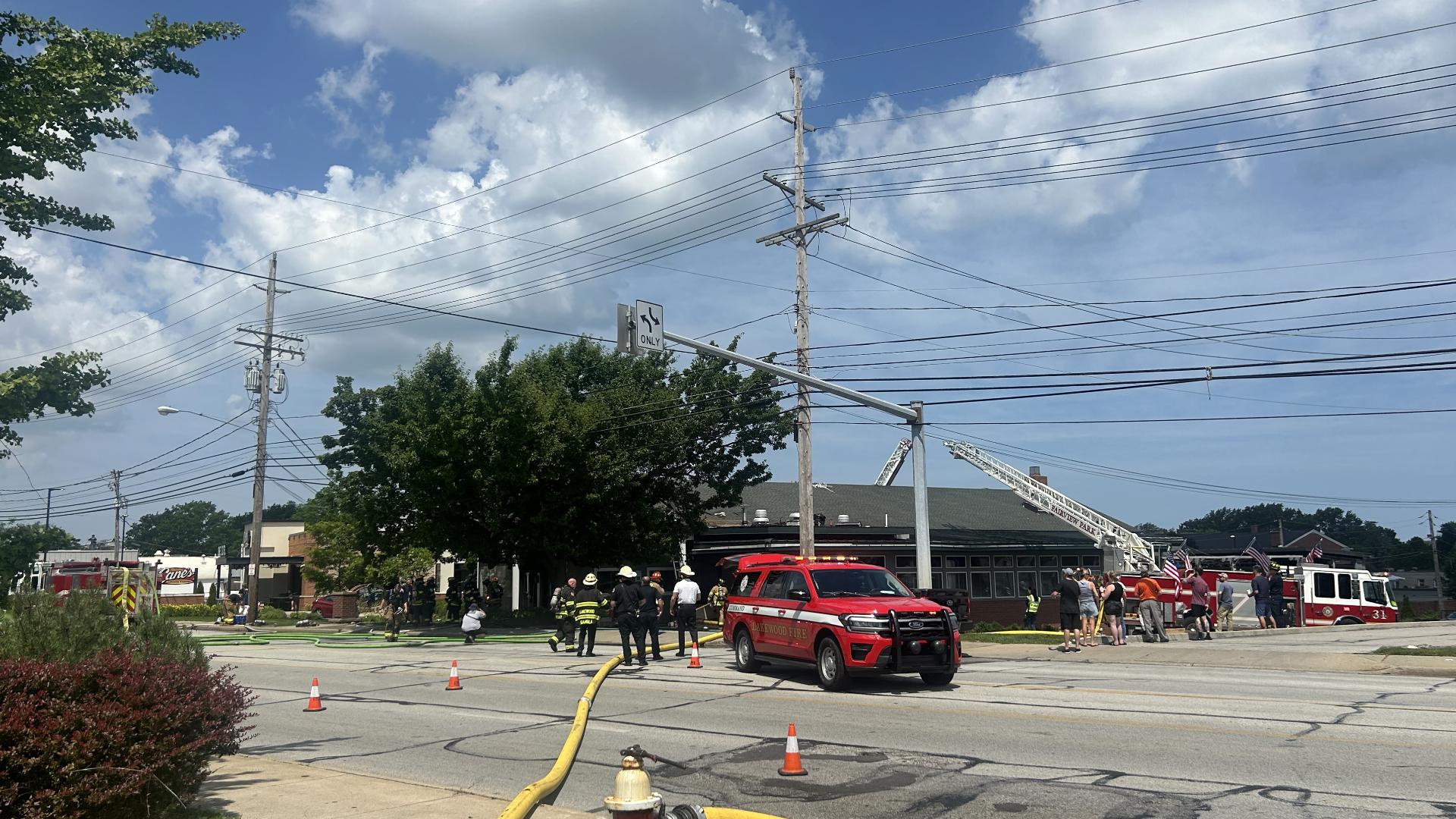 Crews battle fire at Rocky River Brewing Company on Center Ridge Road ...