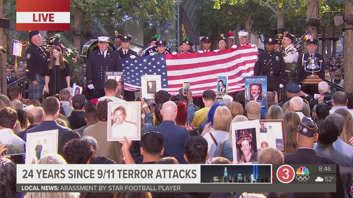Moment of silence in New York City 24 years after 9/11 terror attacks ...