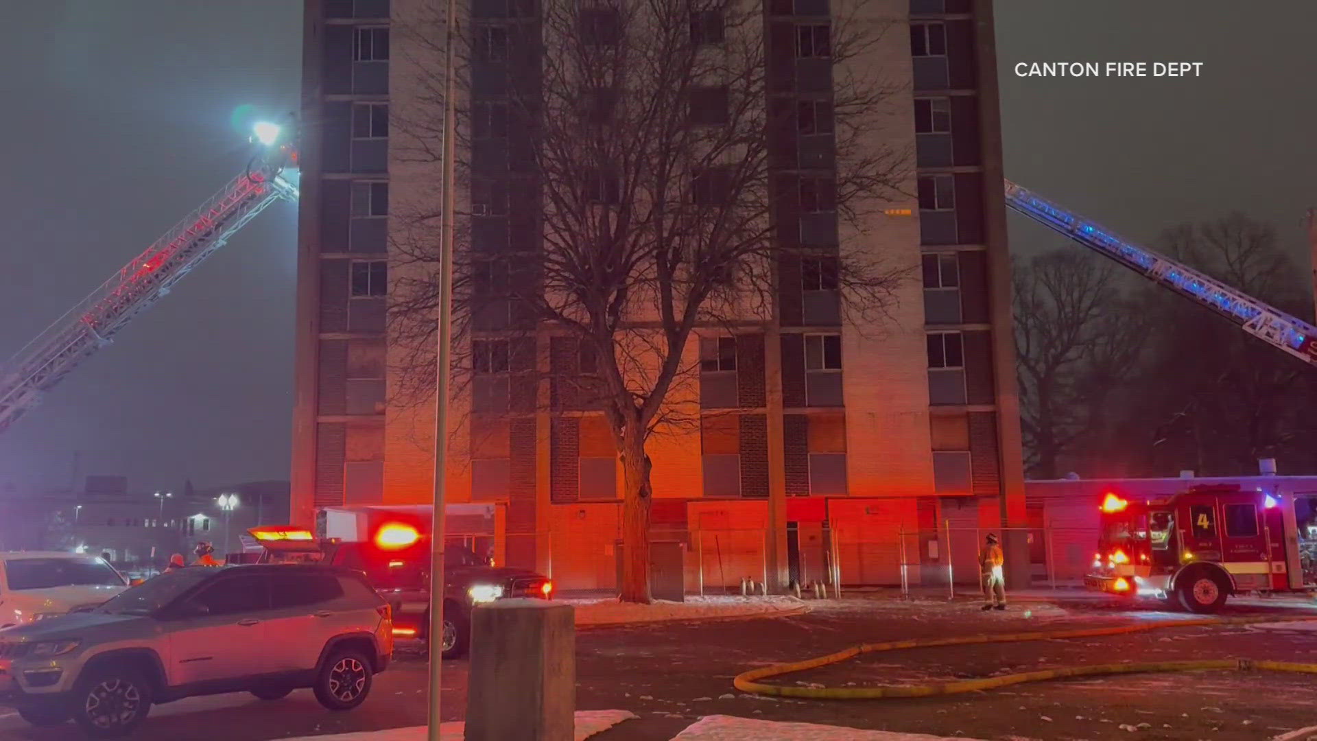Canton Fire Department responds to overnight fire at vacant high-rise ...