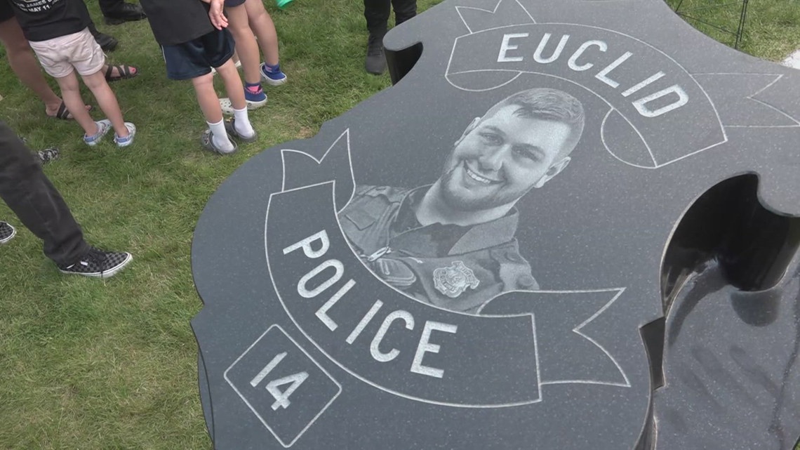 Monument honoring fallen officer Jacob Derbin unveiled in Cuyahoga ...