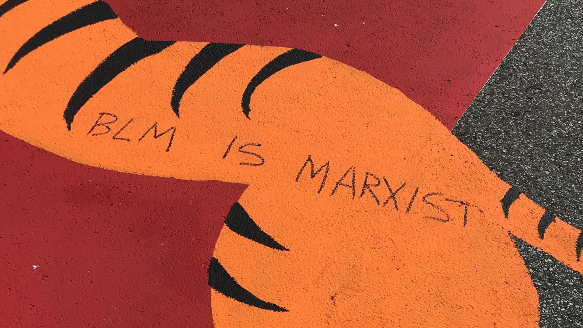 Black Lives Matter street mural defaced in Cleveland | wkyc.com