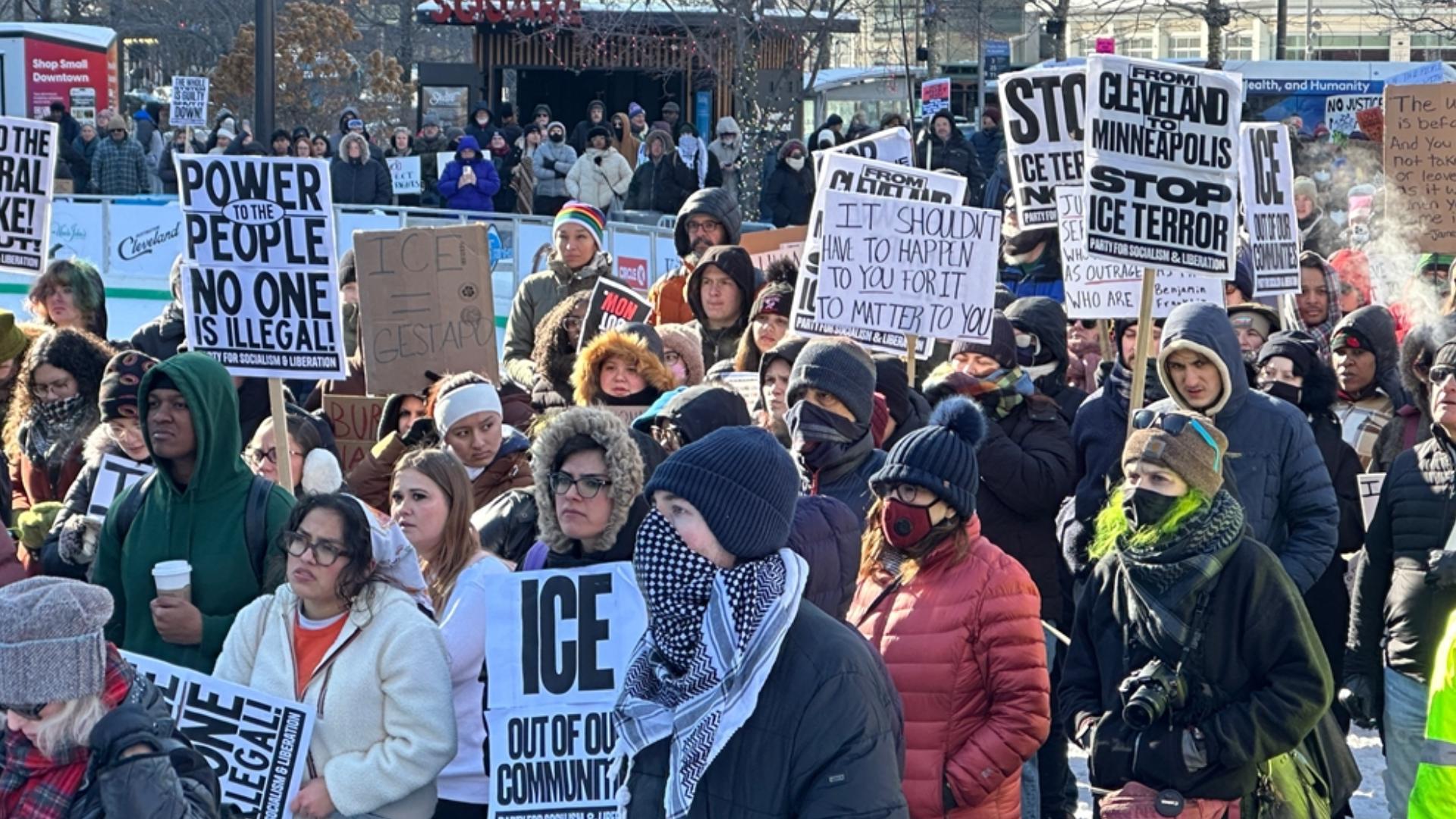Downtown Cleveland protest targets ICE as local businesses raise funds ...