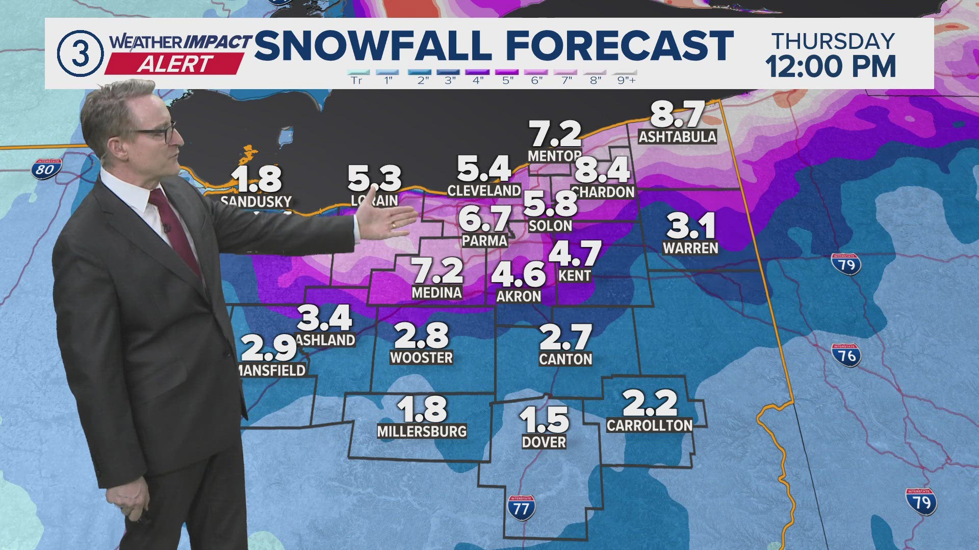 Lake effect snowfall totals in Cleveland and Northeast Ohio | wkyc.com