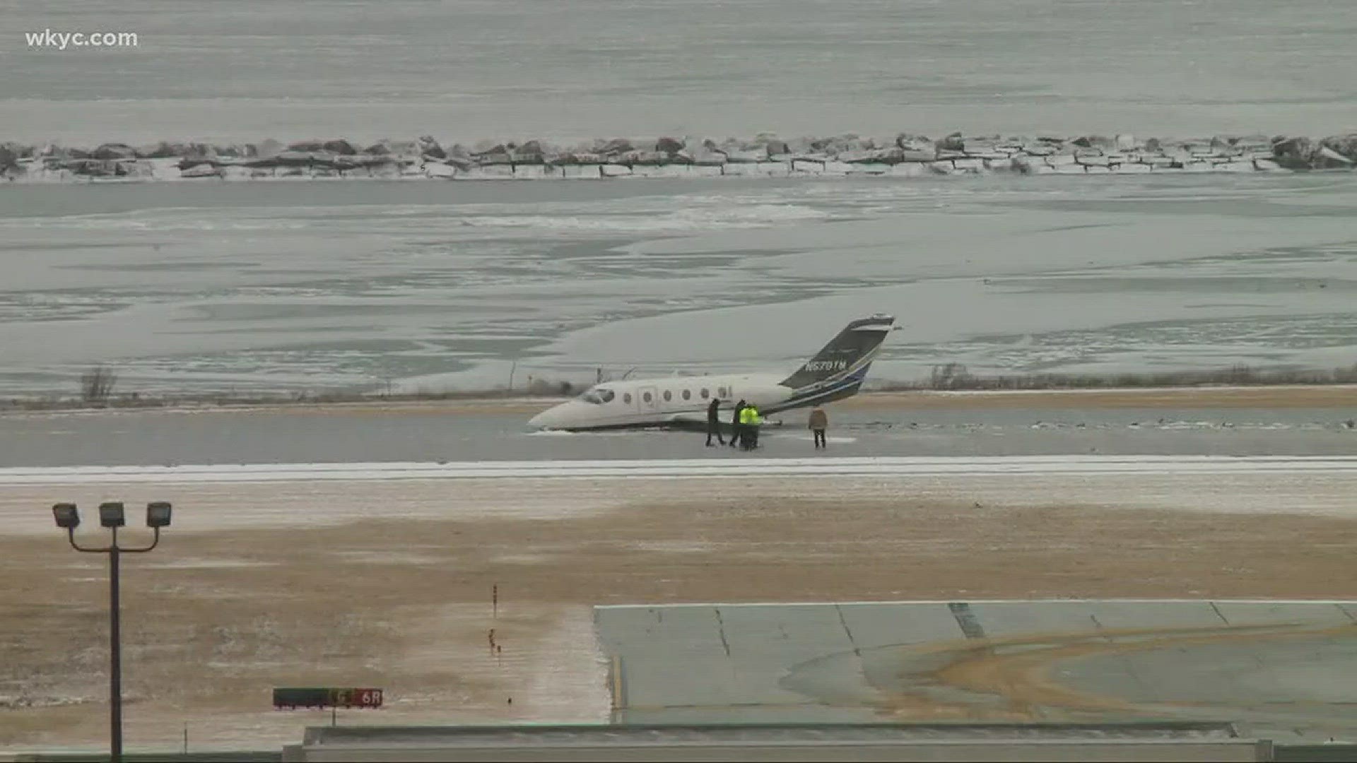 Plane slides off runway at Burke Lakefront Airport | wkyc.com