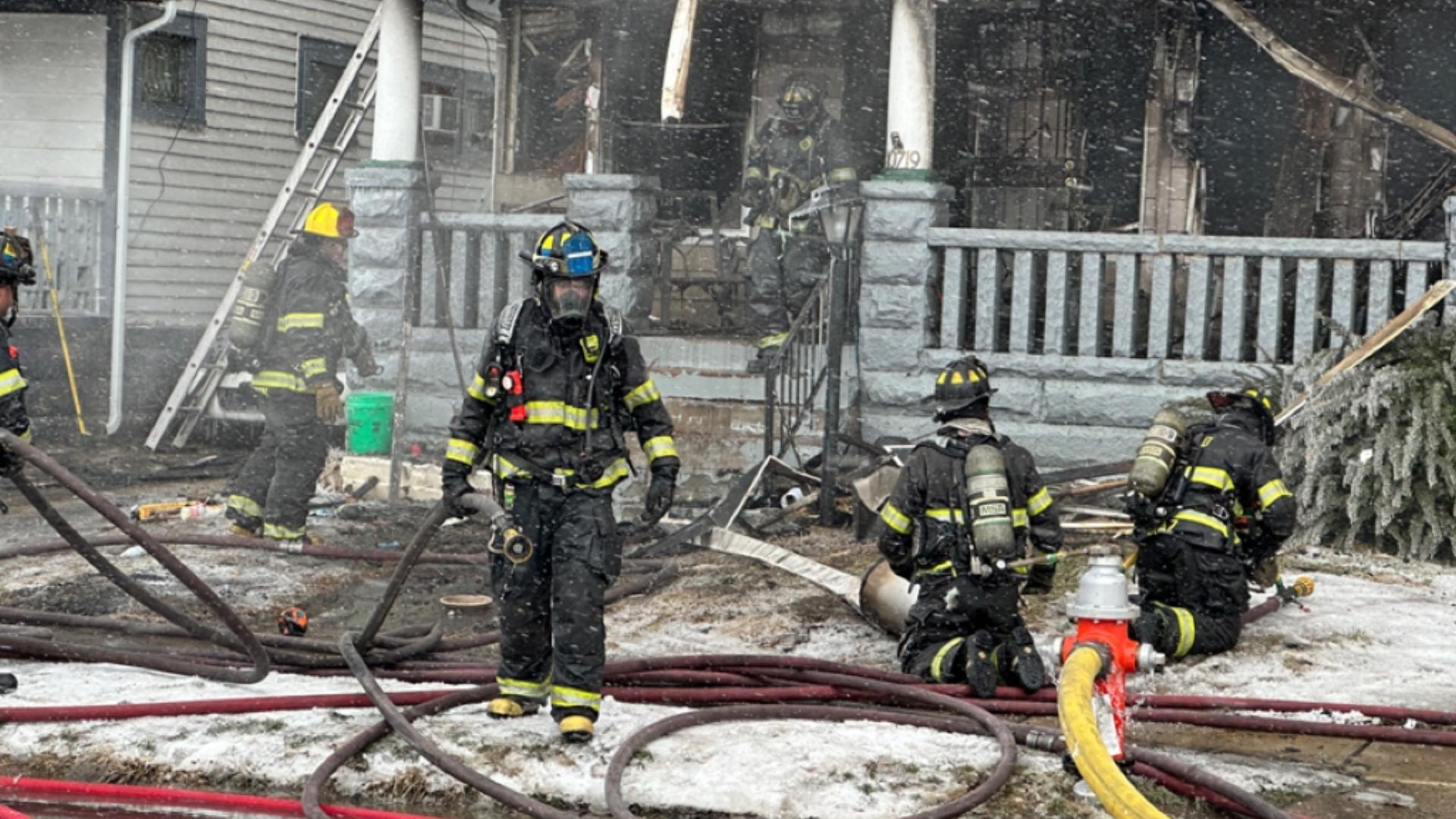 Cleveland firefighters battle house fire in Glenville | wkyc.com