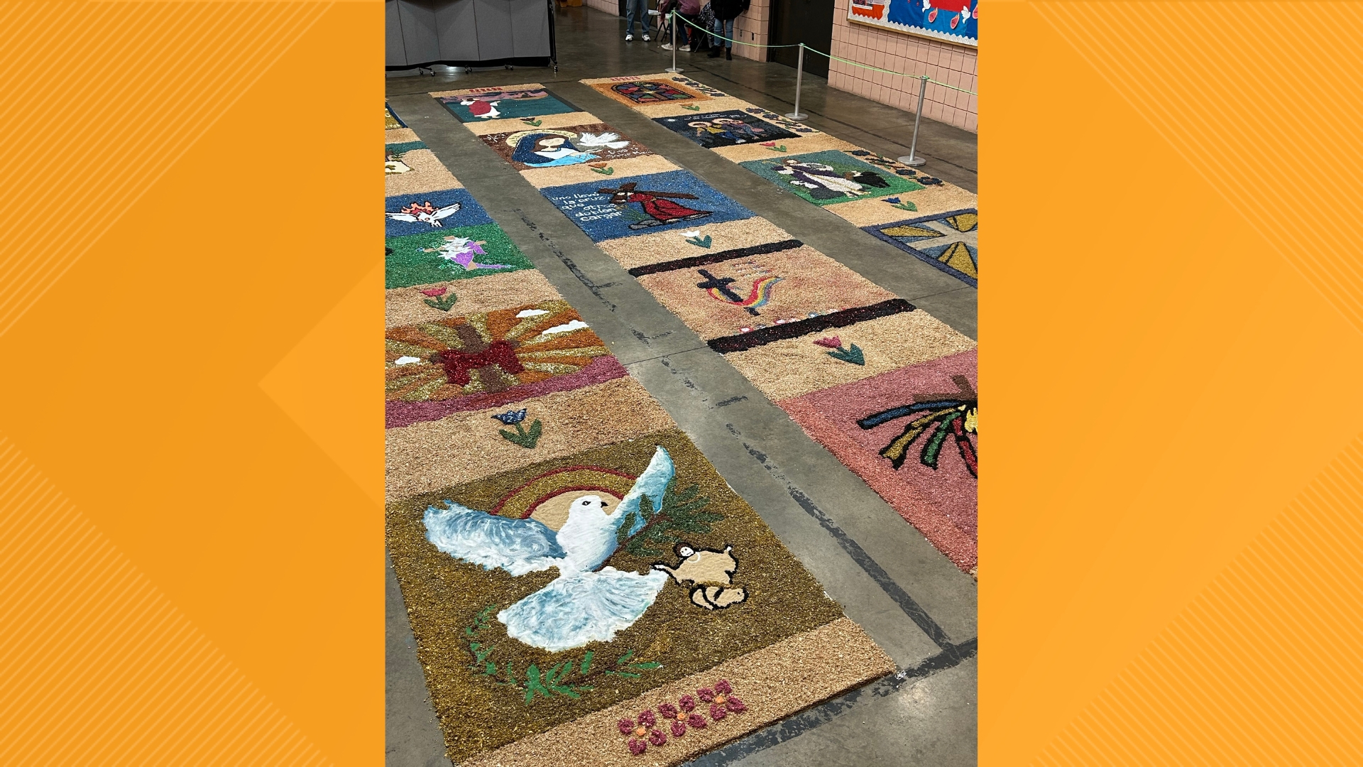 Holy Week sawdust rug tradition continues La Sagrada Familia Parish in ...