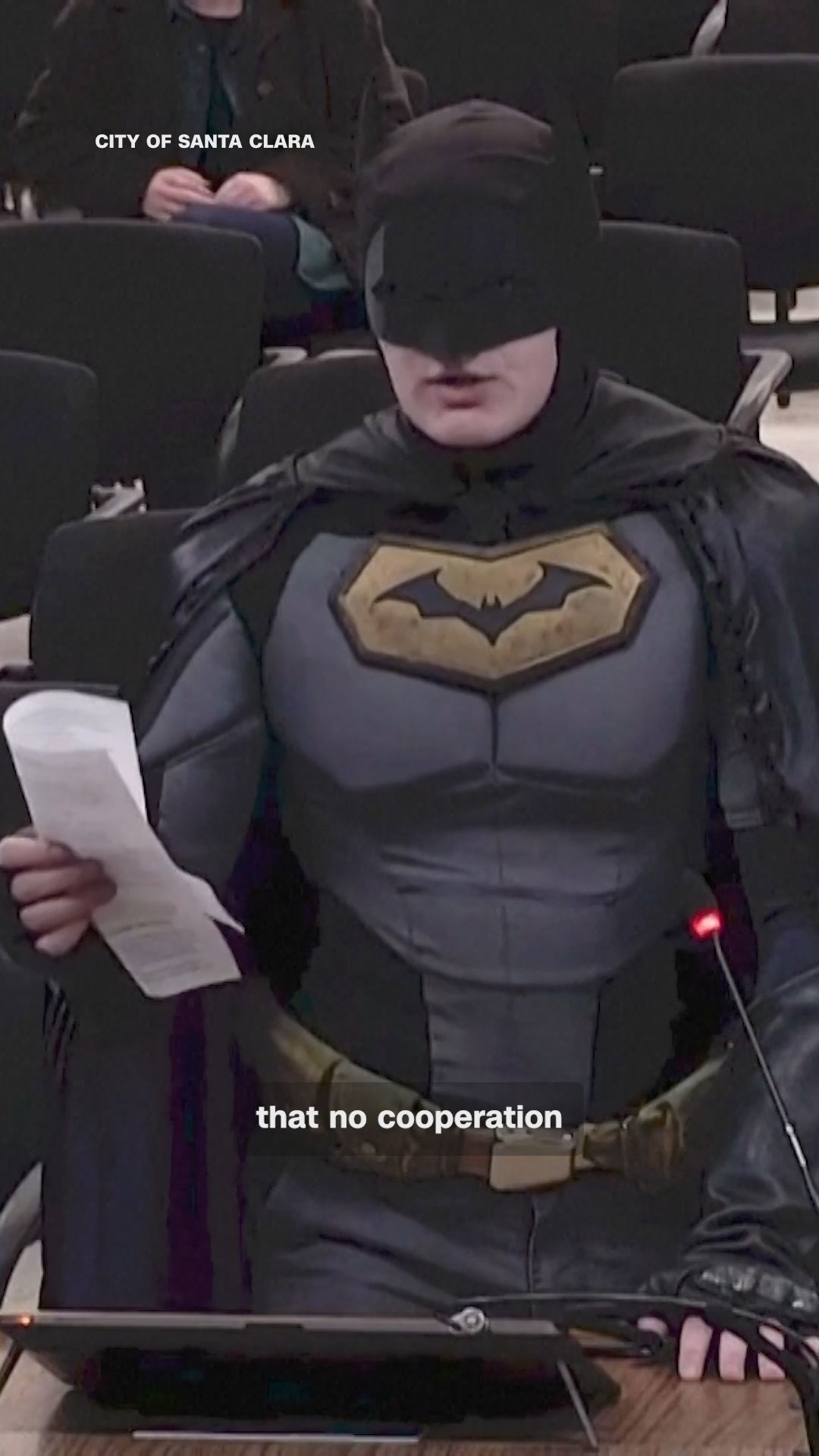 'Batman' demands action at city council meeting in California over ICE ...