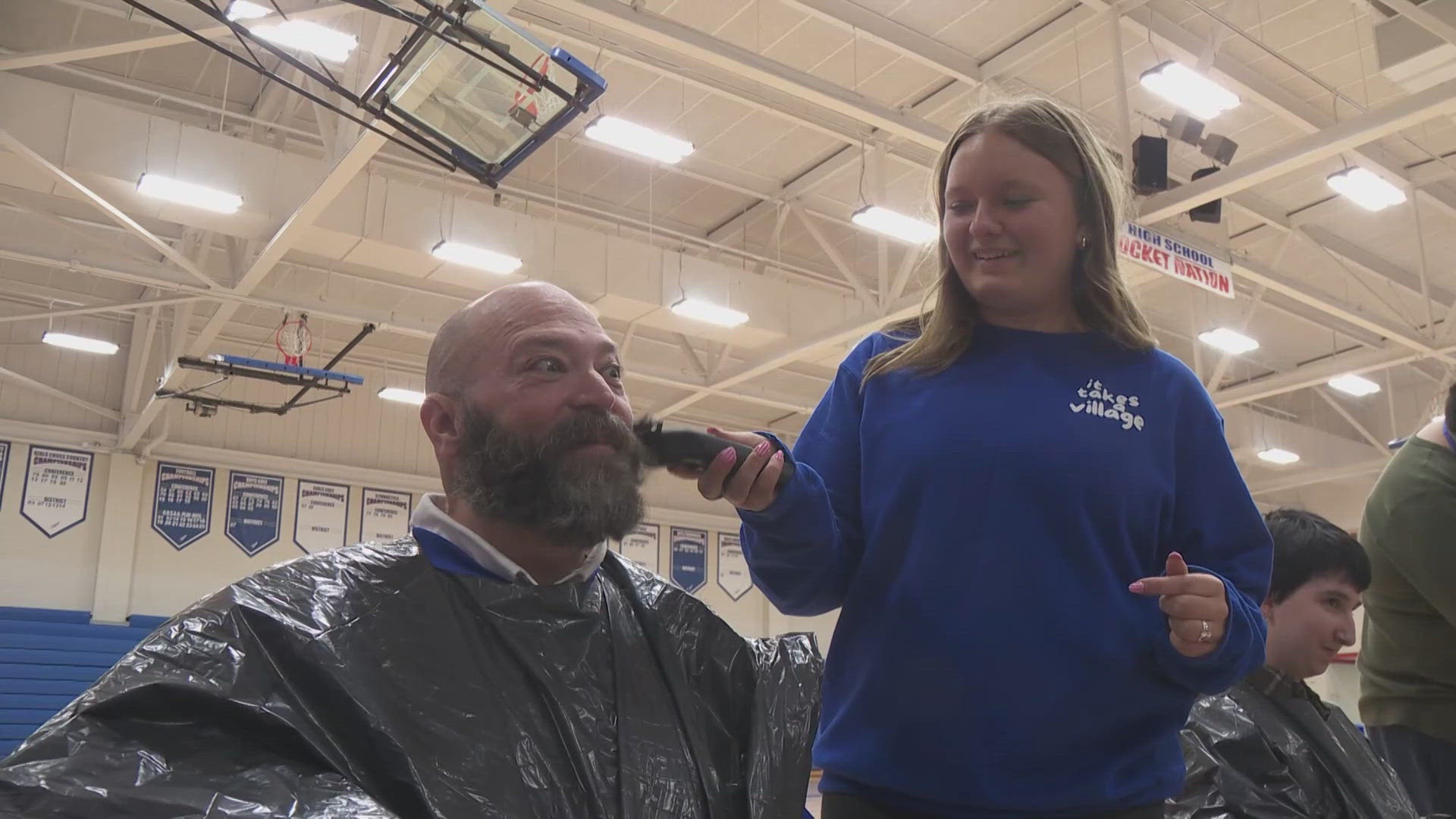 Bay High School students shave heads and their principal’s beard ...