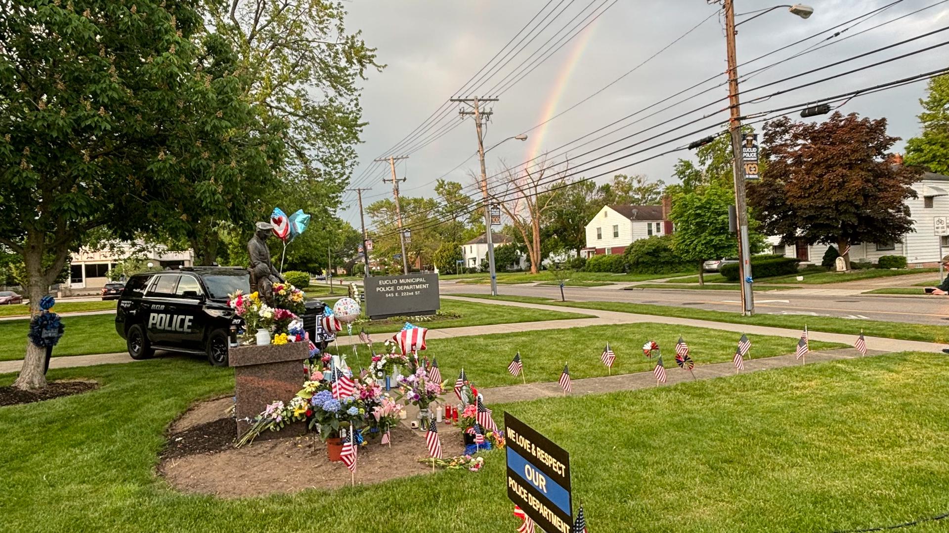 Rainbow appears at Euclid memorial for late officer Jacob Derbin | wkyc.com