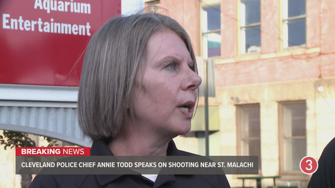Cleveland Police Chief Annie Todd speaks on shooting near St. Malachi ...