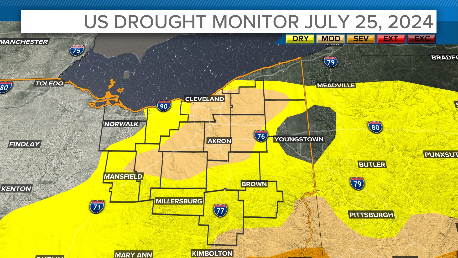 Update on Drought Monitor for Northeast Ohio as August begins | wkyc.com