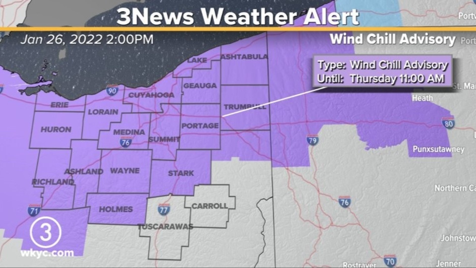 Wind Chill Advisory for most of Northeast Ohio issued | wkyc.com