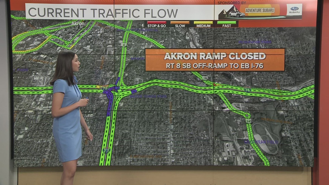 New detour in Akron after ODOT closes ramp from Route 8 South to I-76 ...