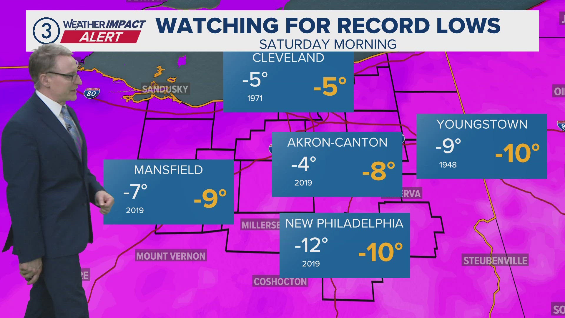 Cleveland area weather forecast: Record low temperatures possible ...