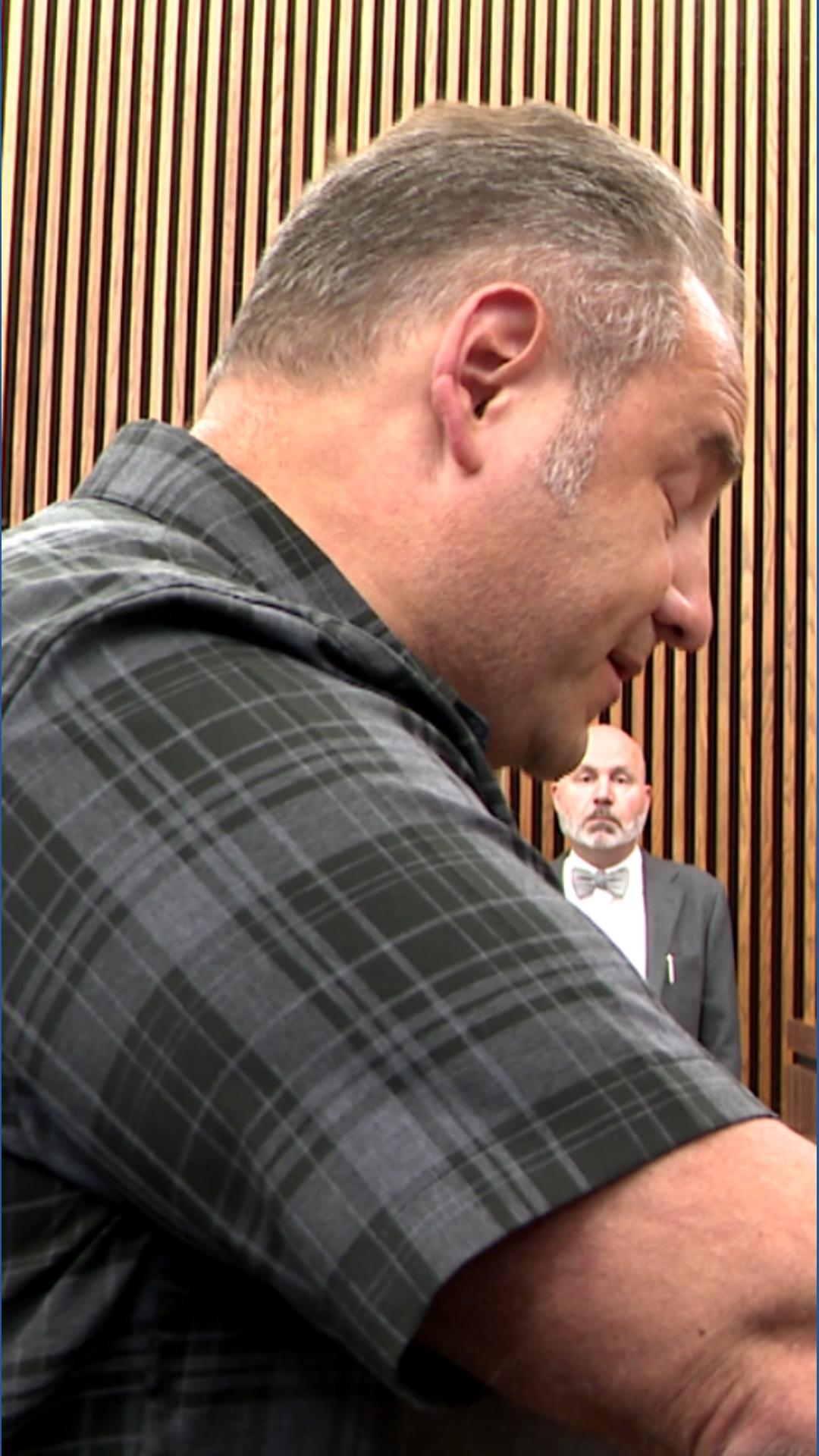 Cousin of former 3News reporter Bill Safos speaks during arraignment of ...