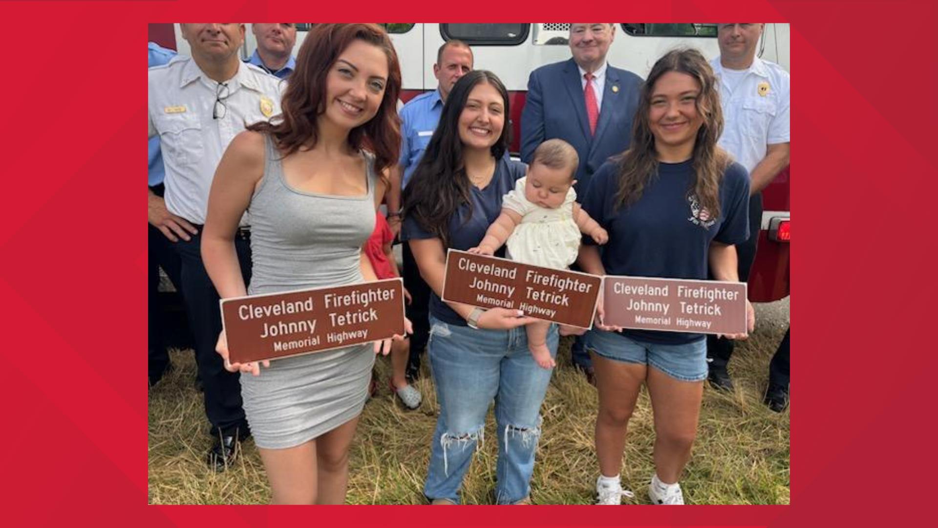 New I-90 sign honors late Cleveland firefighter Johnny Tetrick | wkyc.com