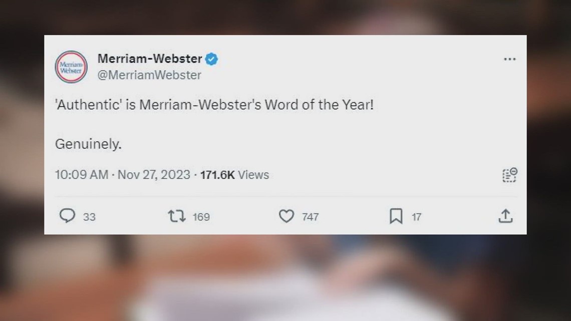 Here's what Merriam-Webster picked for 2023's word of the year | wkyc.com