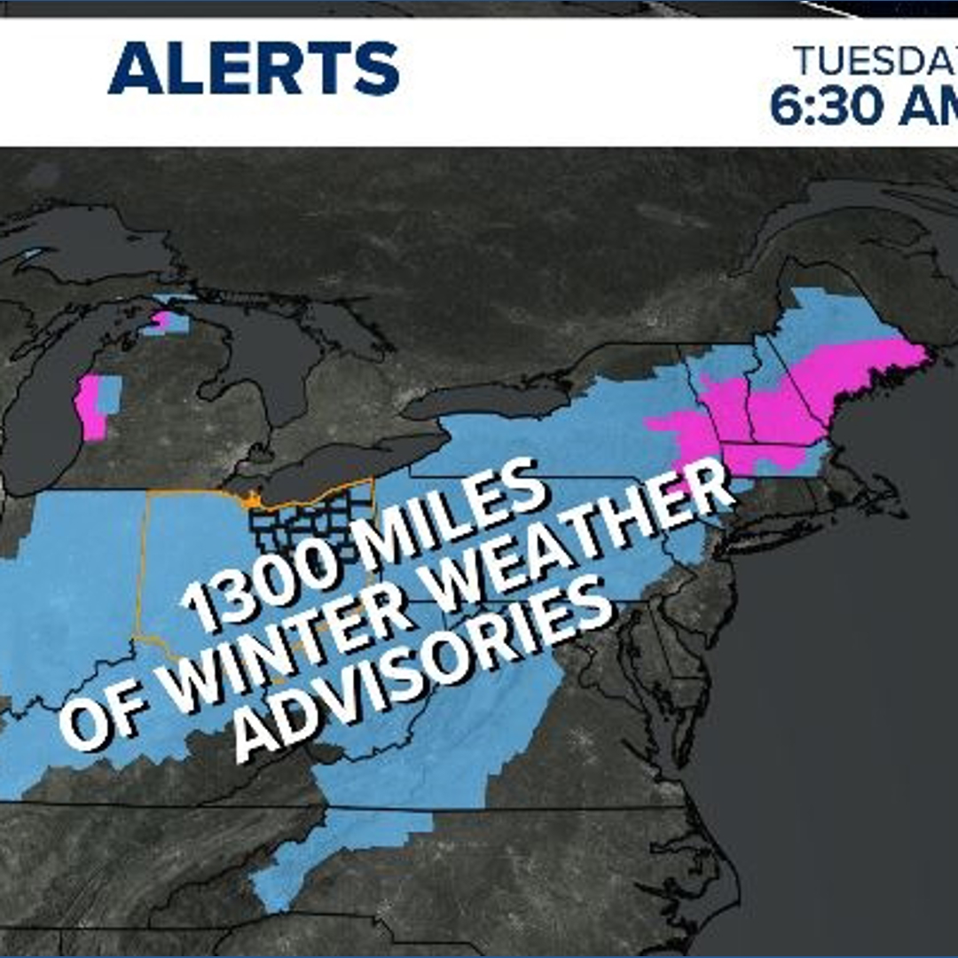 Weather Impact Alert: Widespread snow this morning across Northeast ...