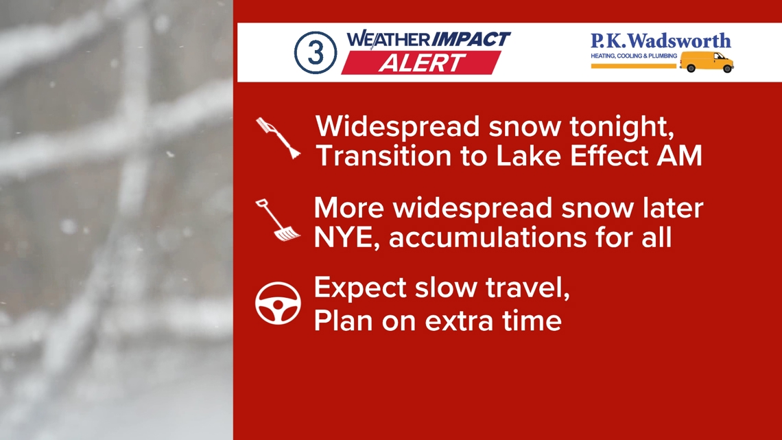 Weather Impact Alert: Heavy snow dissipates into New Year's Day | wkyc.com