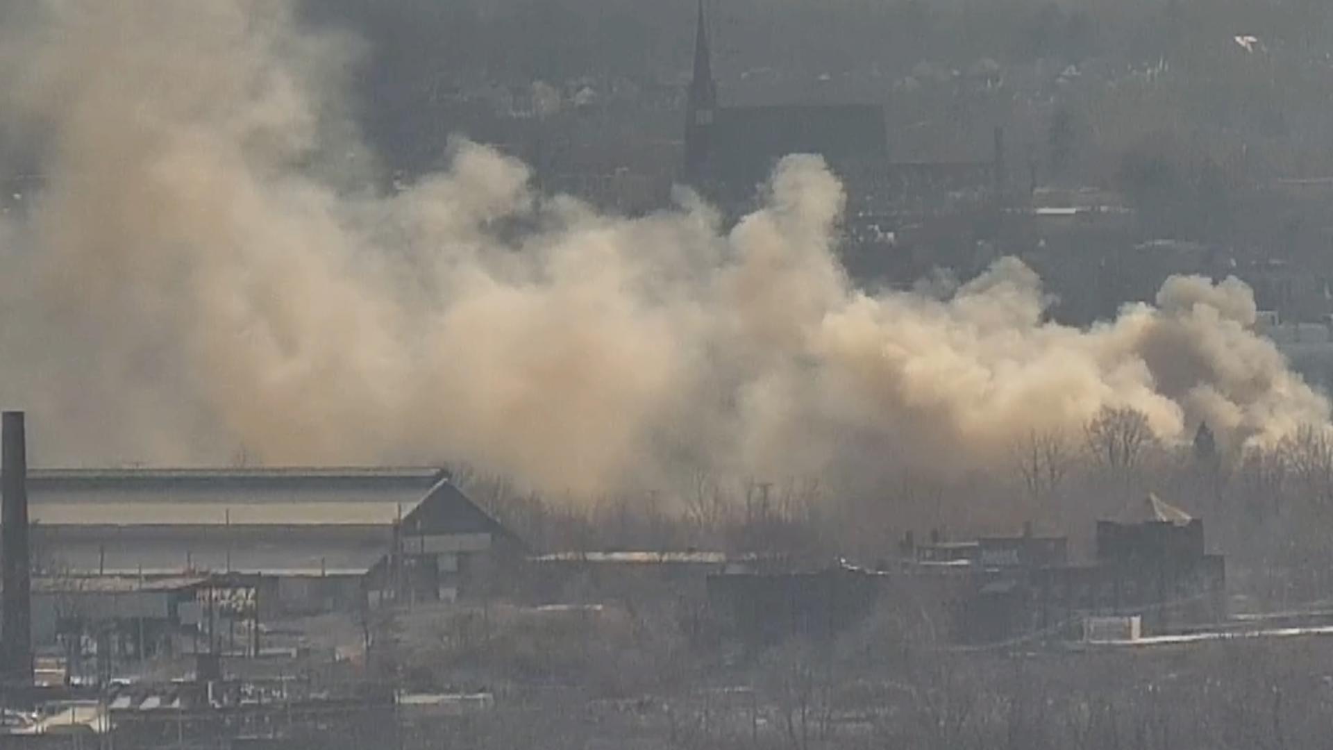 Large fire from Cleveland house explosion seen on 3News' CSU Skycam ...