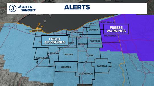 National Weather Service issues Freeze Warning, Frost Advisory for ...