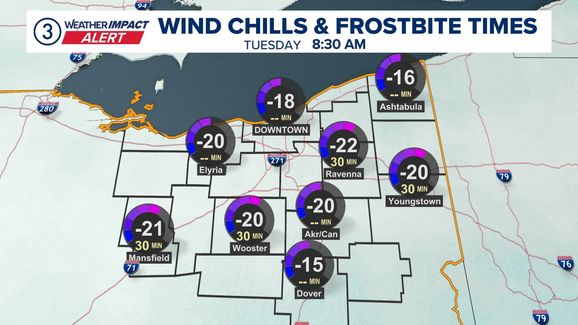 Weather Impact Alert: Dangerous cold wind chills arrive Monday in ...