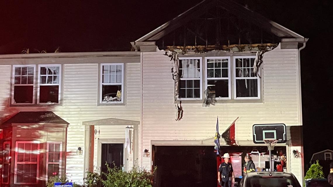 Indy firefighters hospitalized after floor collapses in home fire ...