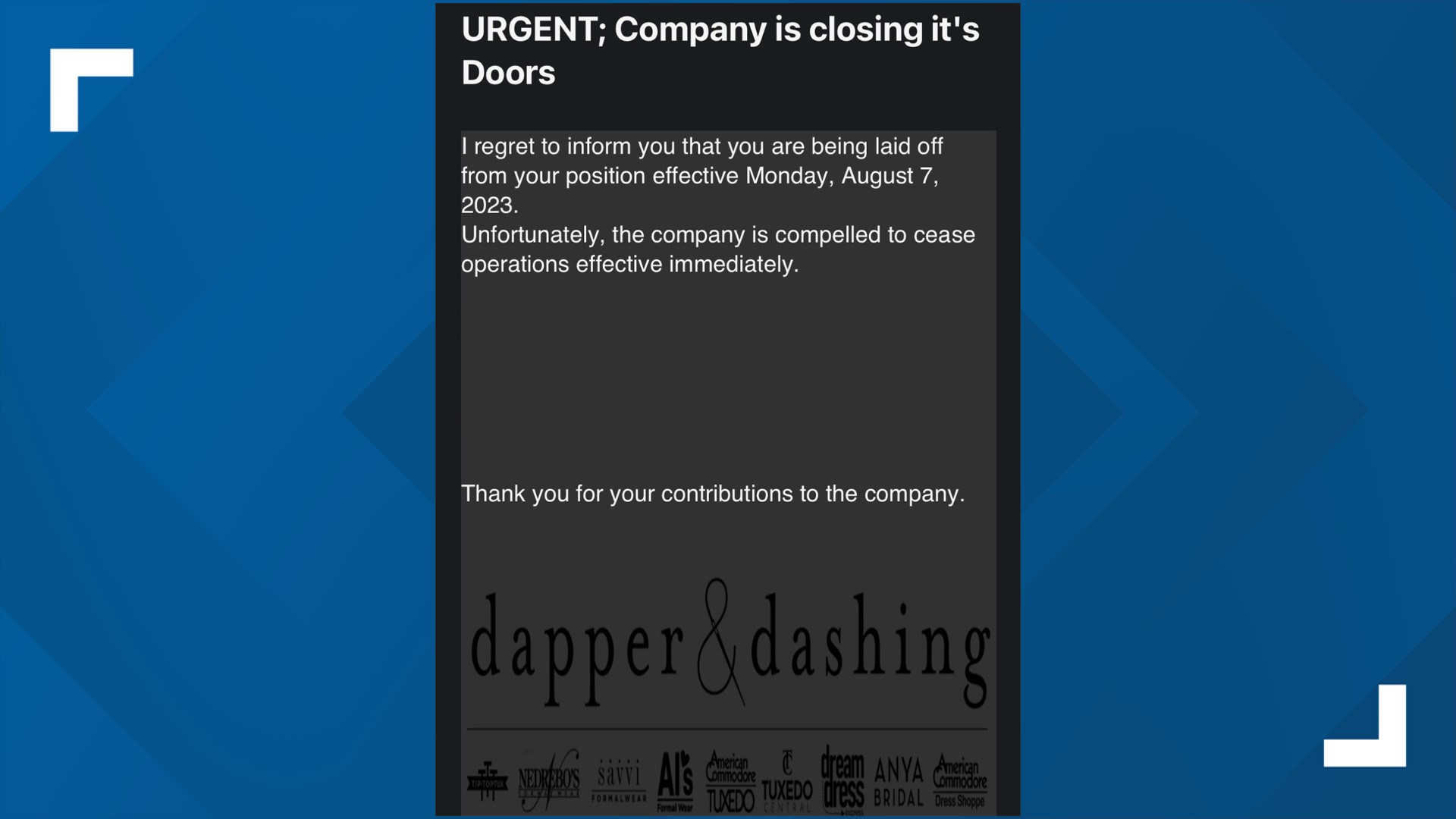 American Commdore Tuxedo abruptly closes its doors | wkyc.com